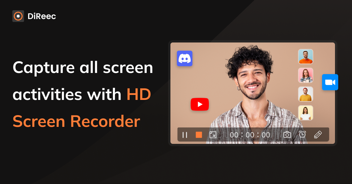 DiReec - Best HD Screen Recorder ⏺ Works on Windows/Mac